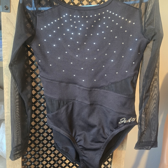 Justice | One Pieces | Justice Black Long Sleeve Leotard With ...